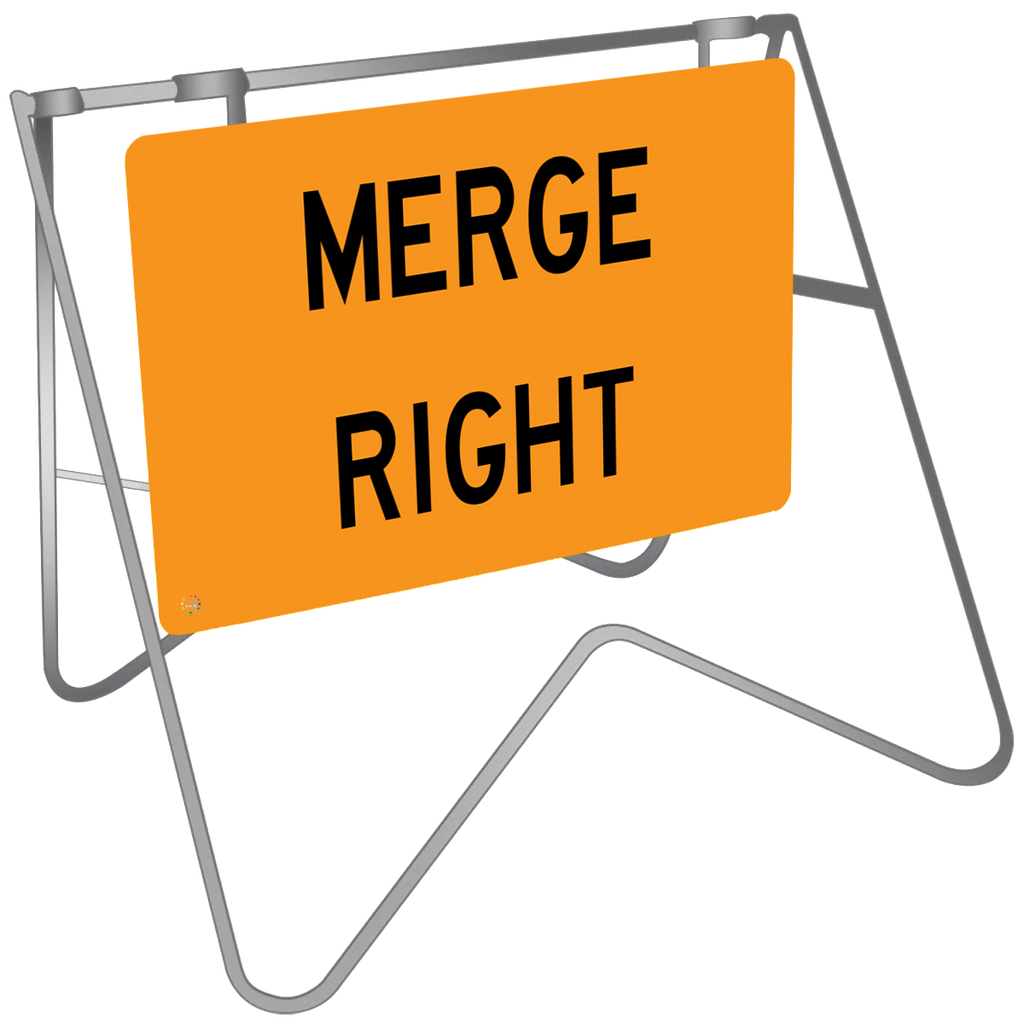 Merge Right - Swing Stand & Sign | K2K Signs Australia