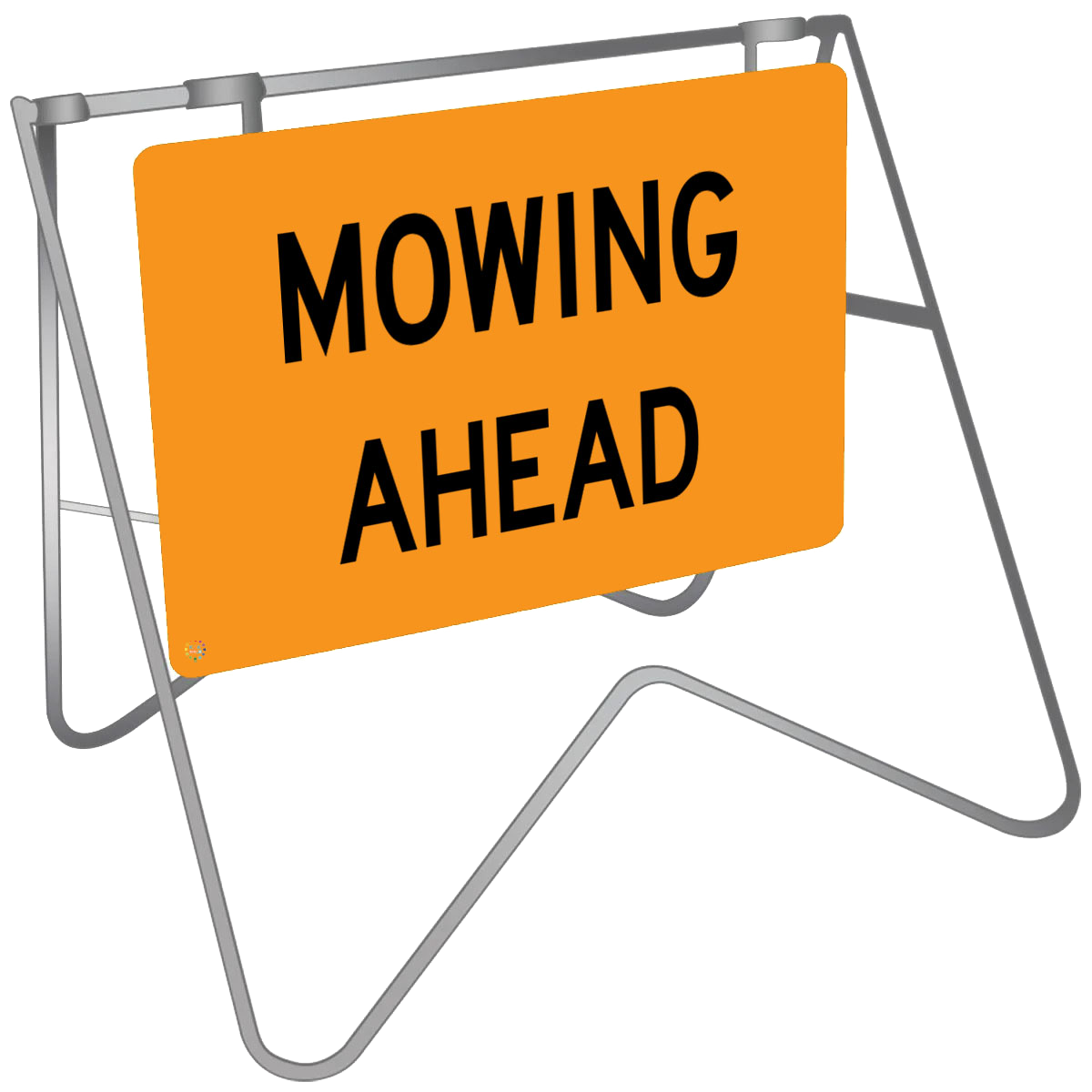 Mowing Ahead - Swing Stand & Sign | K2K Signs Australia