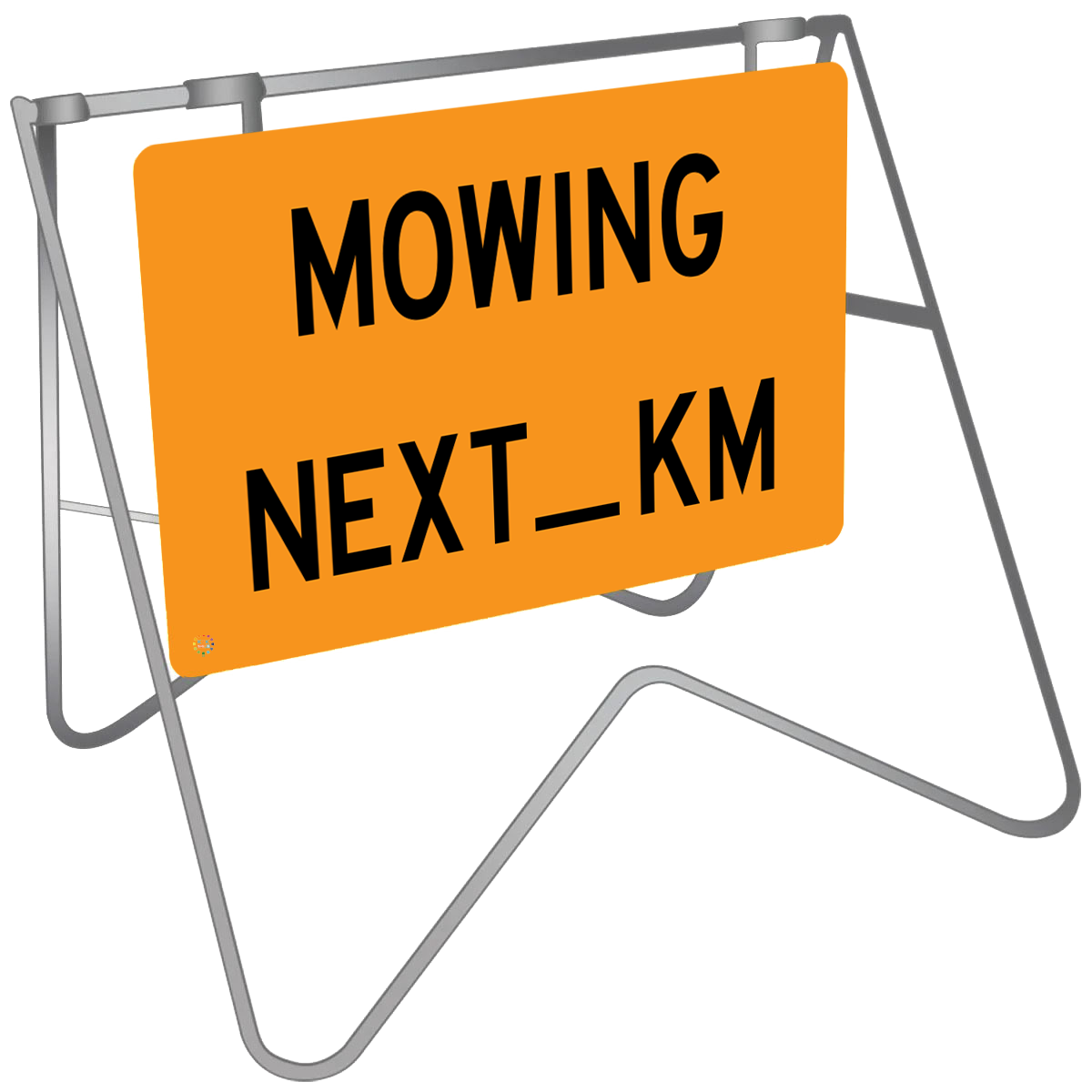 Mowing Next KM - Swing Stand & Sign | K2K Signs Australia