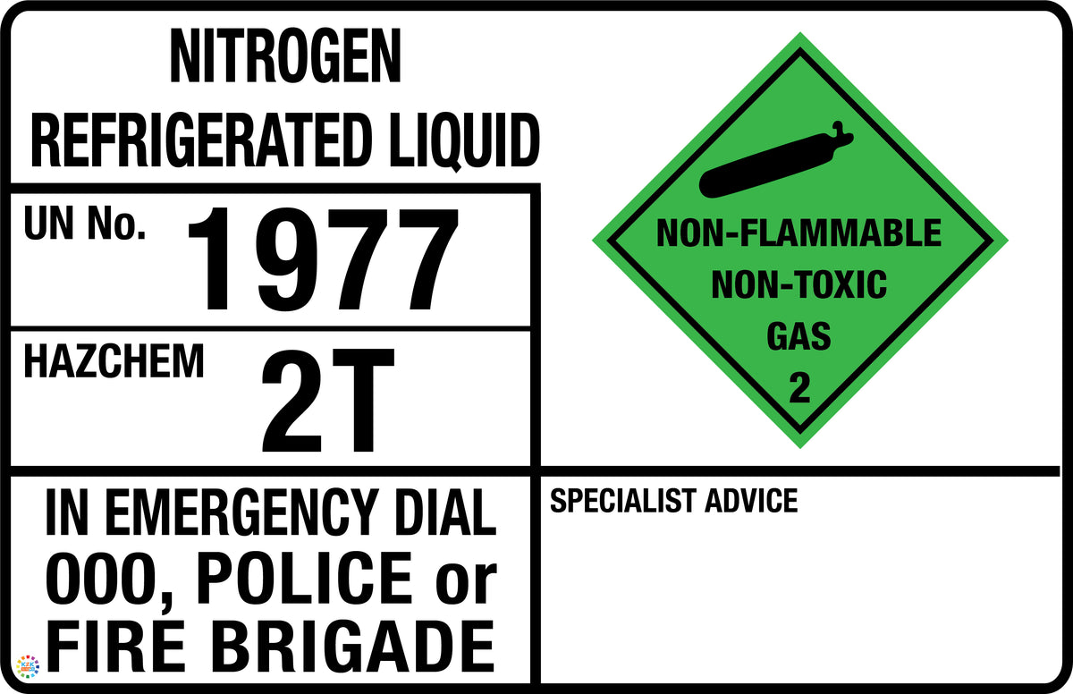 Nitrogen Refrigerated Liquid Sign | K2K Signs Australia