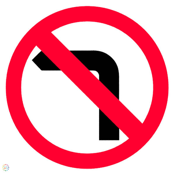No Left Turn Picto Sign | K2K Signs Australia