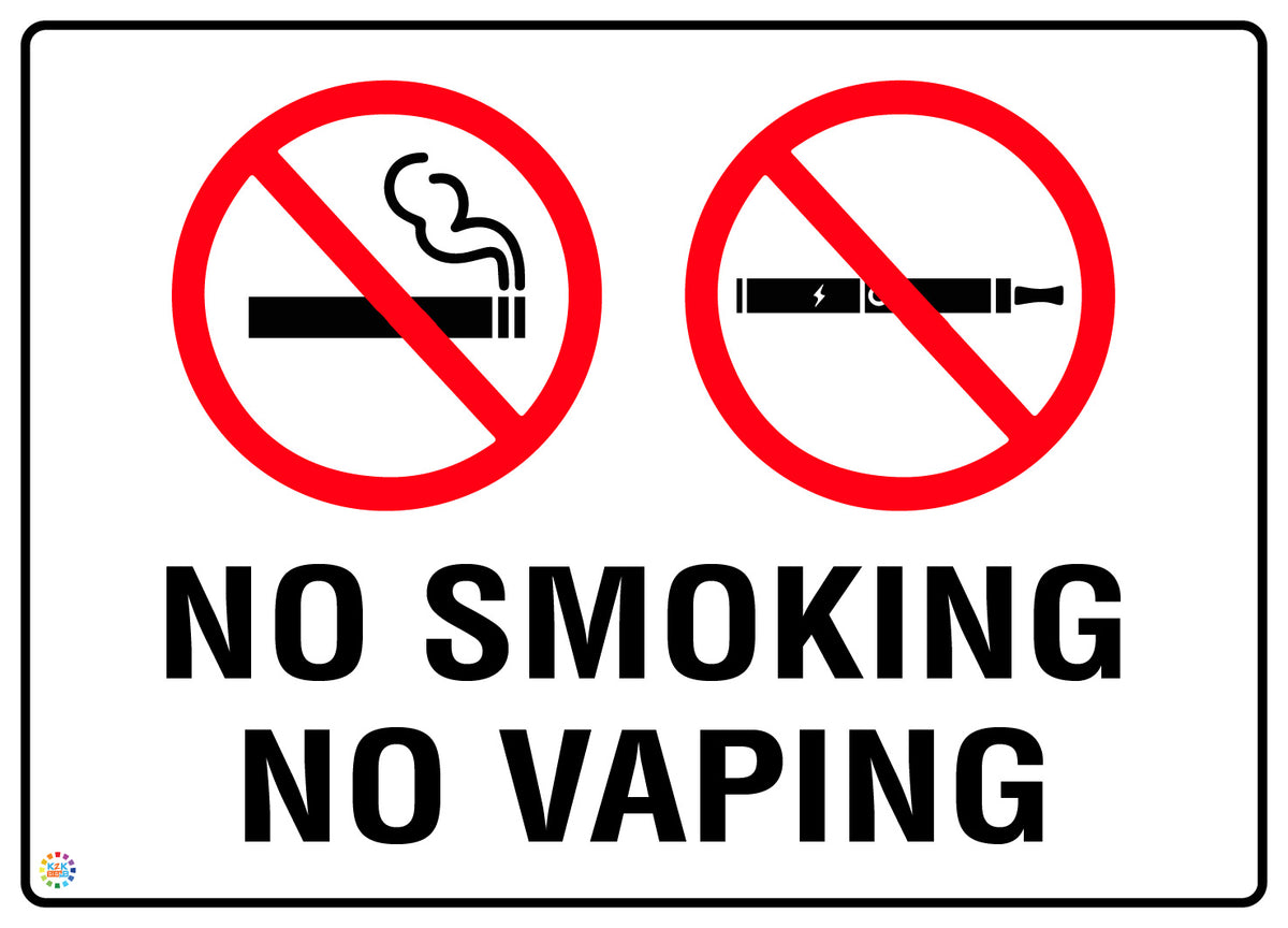 No Smoking No Vaping Sign | Clear Workplace & Public Area Prohibition ...