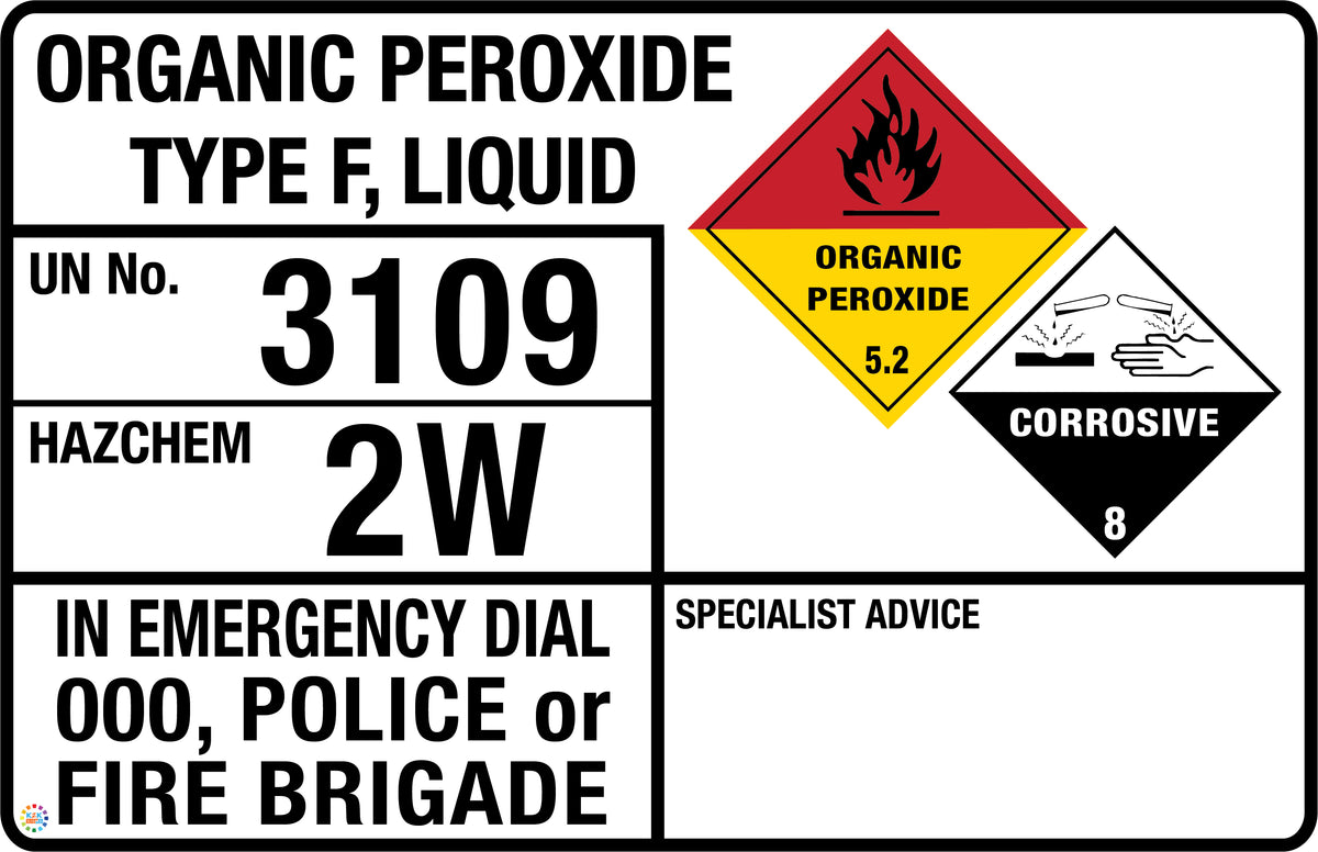 Organic Peroxide Type F, Liquid Signage | K2K Signs Australia