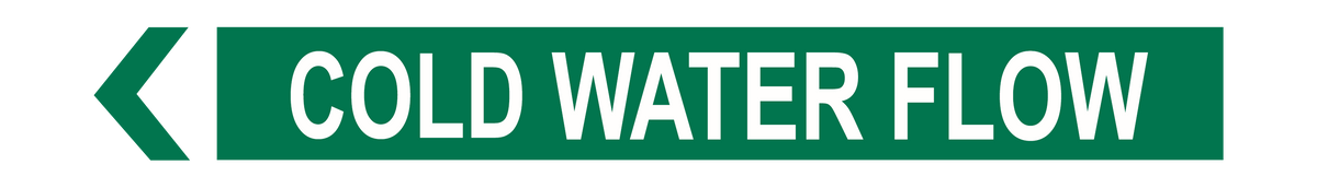 Cold Water Flow - Pipe Marker Labels – K2K Signs