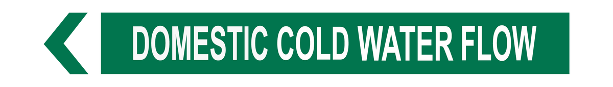 Domestic Cold Water Flow - Pipe Marker Labels – K2K Signs