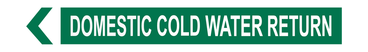 Domestic Cold Water Return - Pipe Marker Labels – K2K Signs