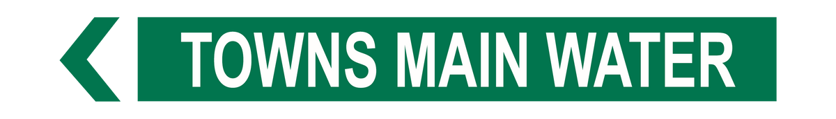 Towns Main Water - Pipe Marker Sign | K2K Signs Australia