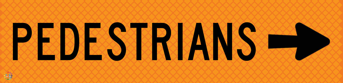 Multi Message Temporary Road Traffic Sign - Pedestrians (Right Arrow ...