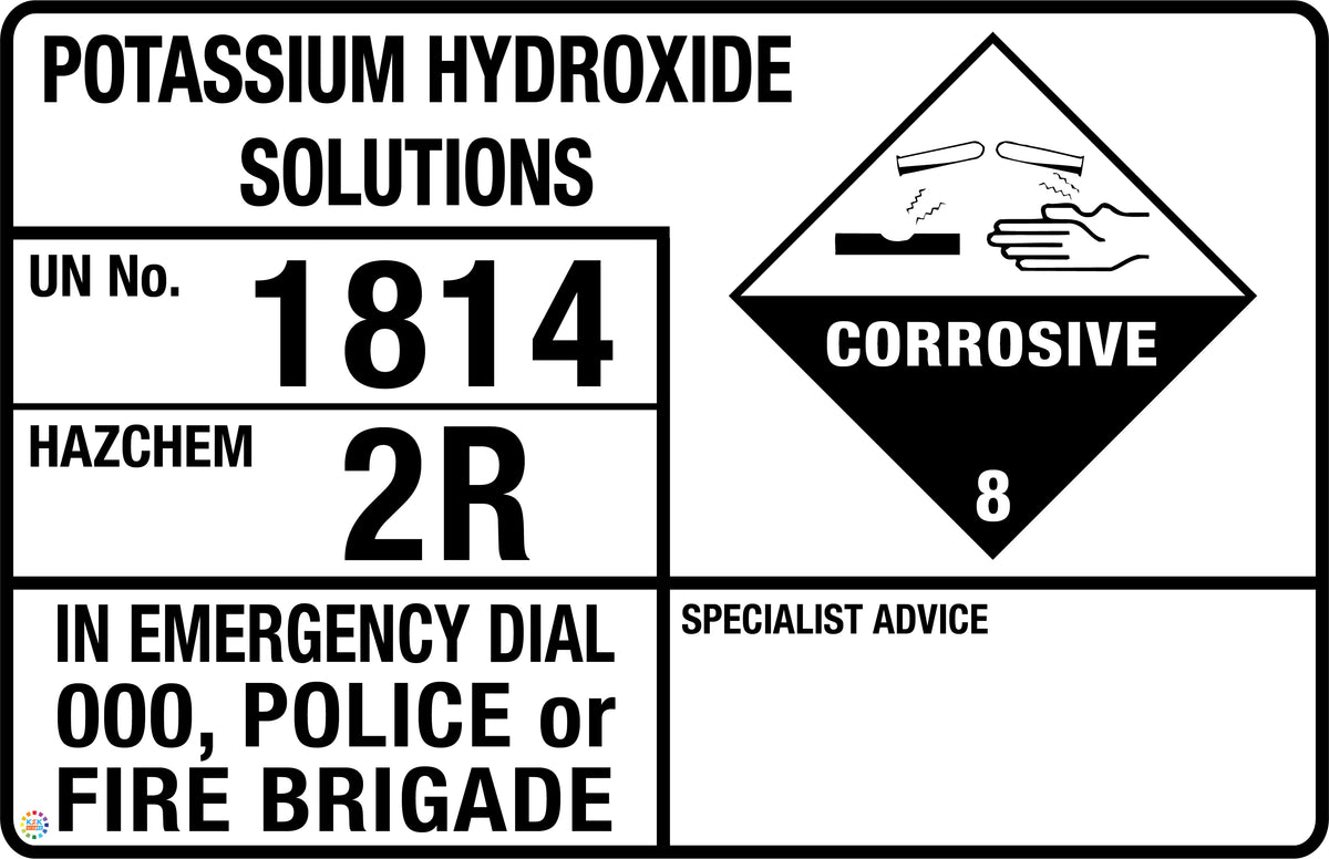 Potassium Hydroxide Solutions Sign | K2K Signs Australia