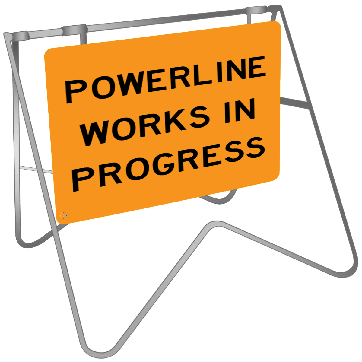 Powerline Works In Progress - Swing Stand & Sign | K2K Signs Australia