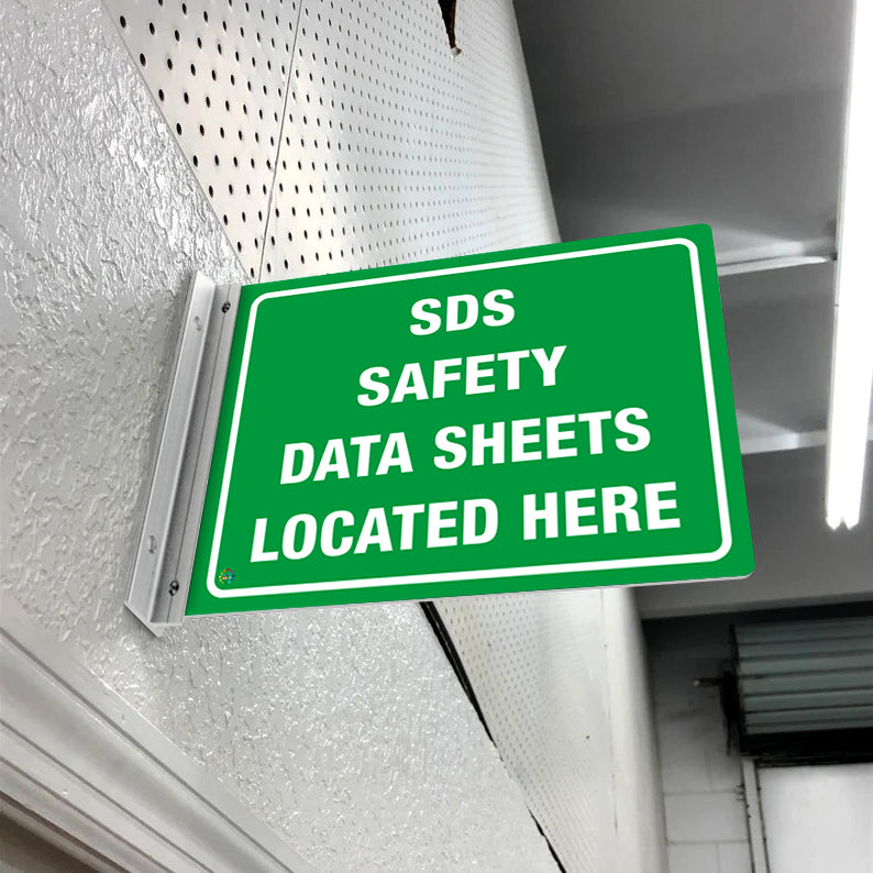 SDS Safety Data Sheets Located Here - Double-Sided Off-Wall Sign | K2K ...