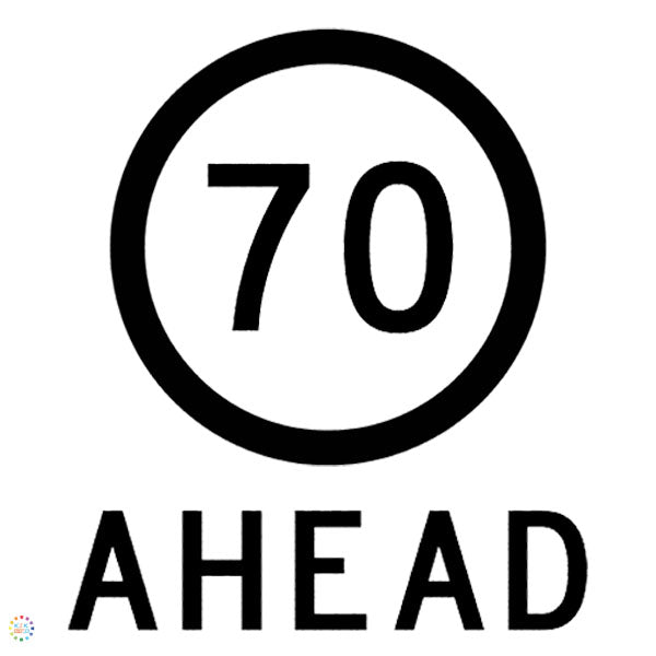 70KM Speed Ahead Sign | K2K Signs Australia