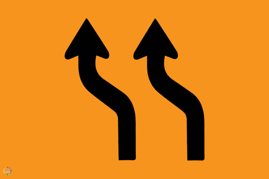 Lane Status Both Lanes Left Deviation Sign | K2K Signs Australia