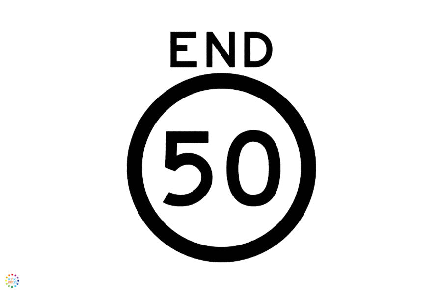 End Speed 50km Sign | K2K Signs Australia