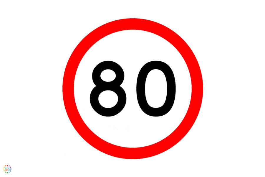 80KM Speed Sign | K2K Signs Australia