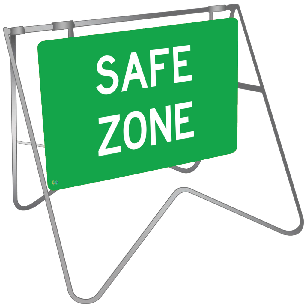Safe Zone - Swing Stand & Sign | K2K Signs Australia