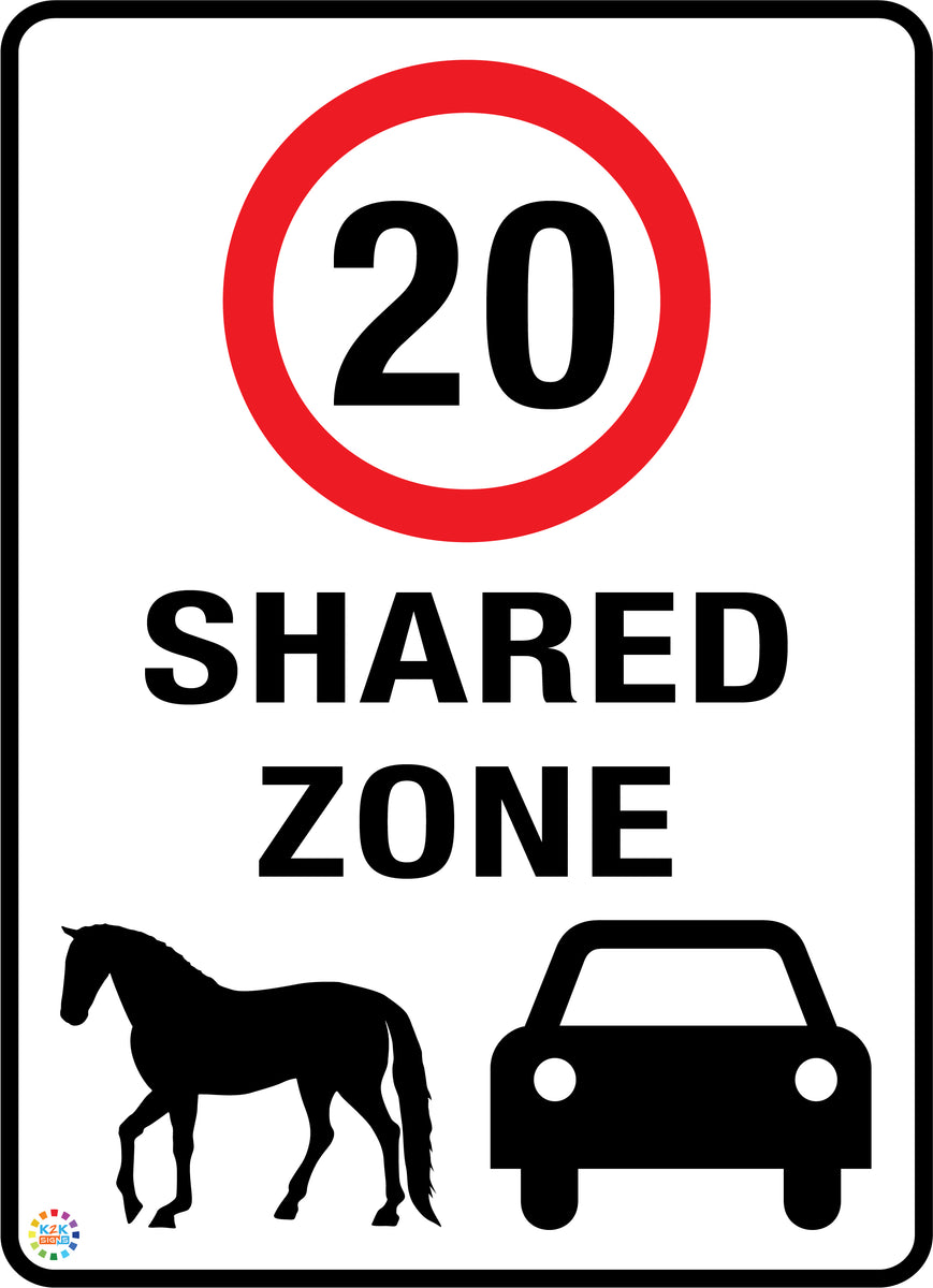 Shared Zone 20 kph Sign | K2K Signs Australia