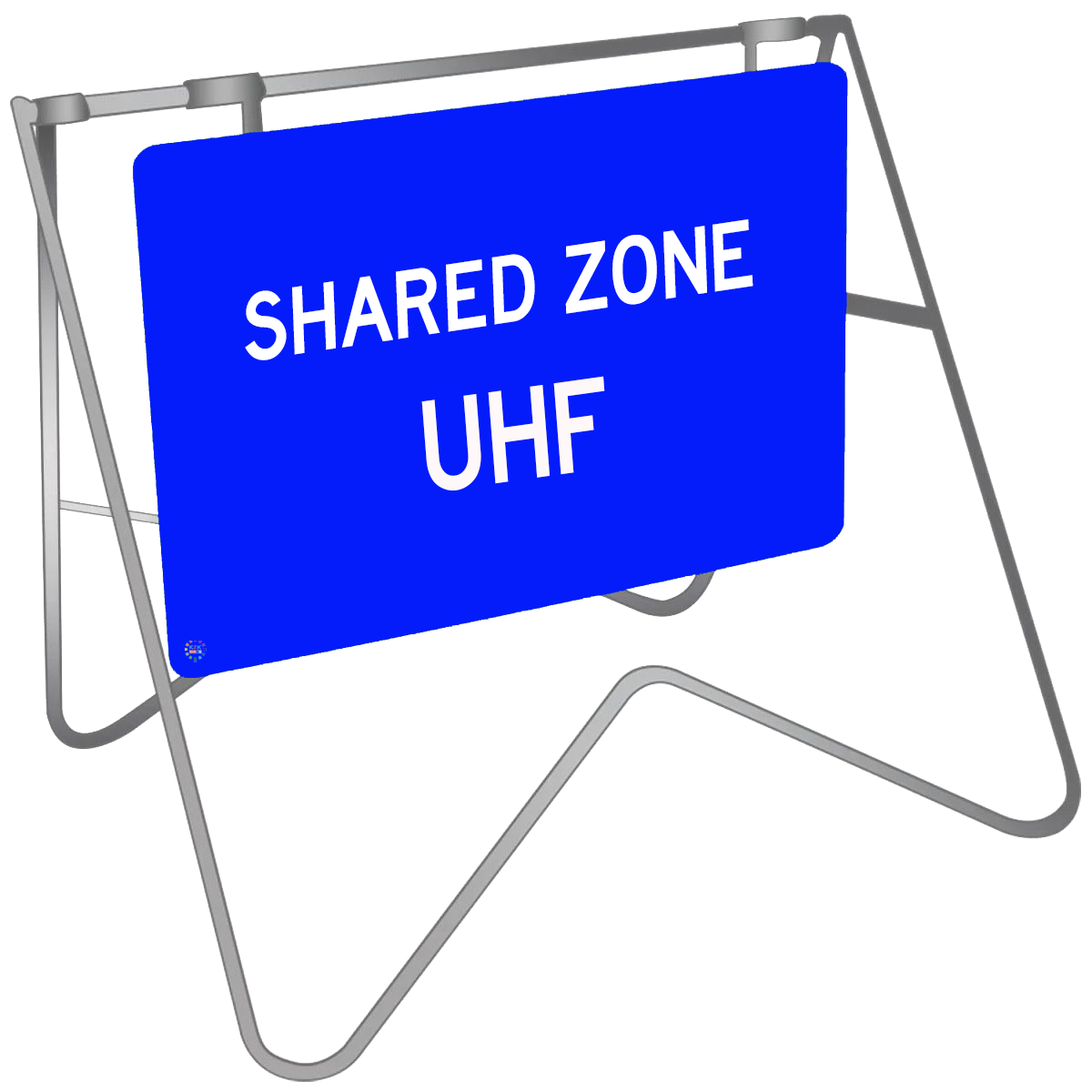 Shared Zone UHF - Swing Stand & Sign | K2K Signs Australia