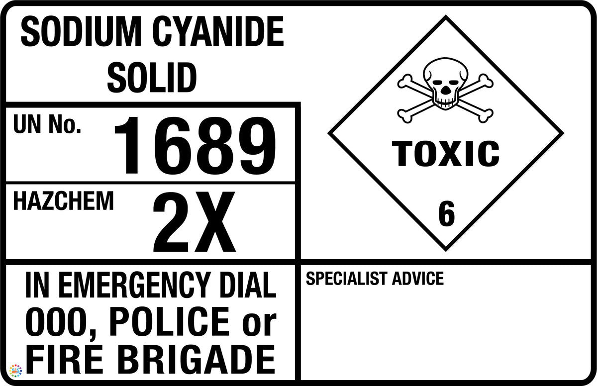Sodium Cyanide Solid Sign | K2K Signs Australia