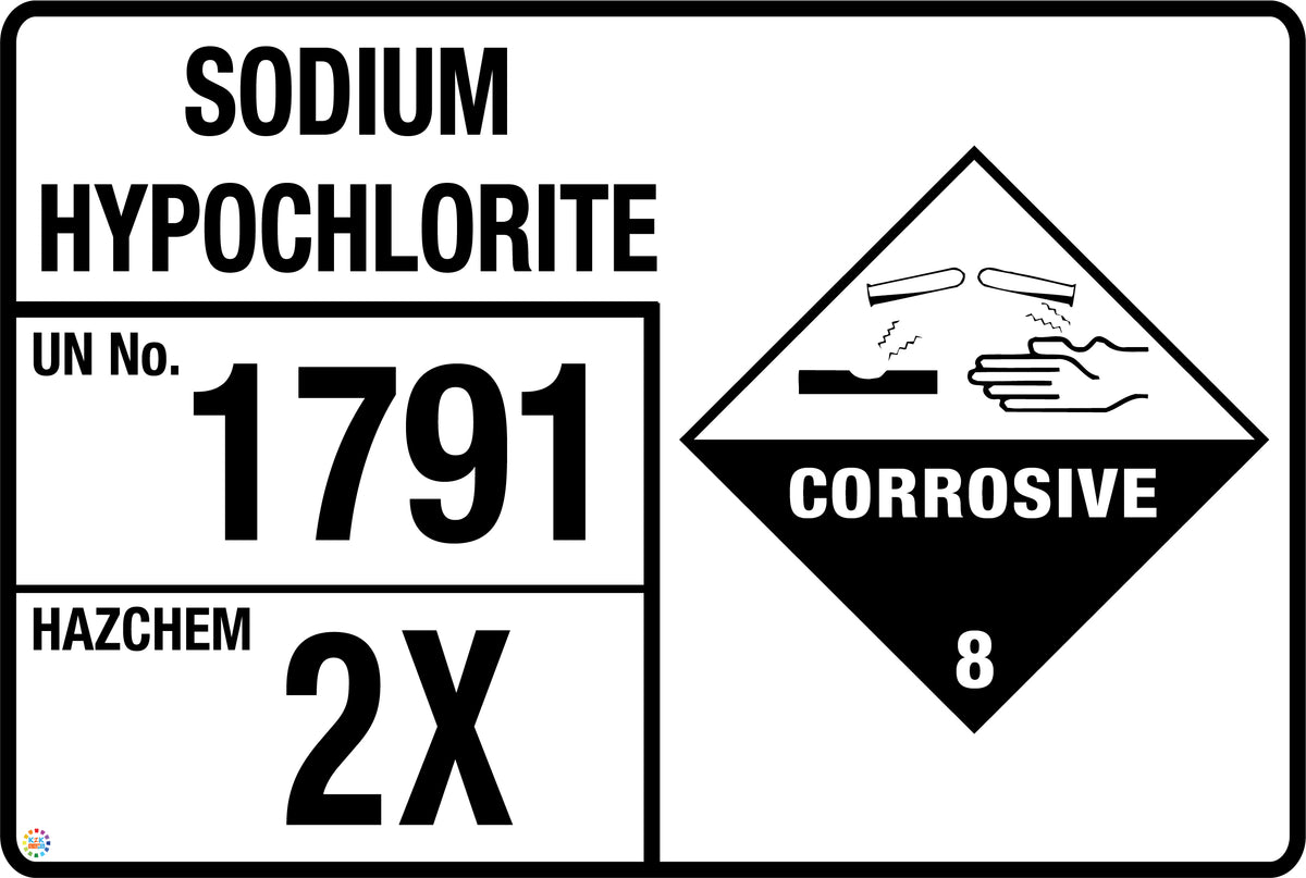 Sodium Hypochlorite Signage | K2K Signs Australia
