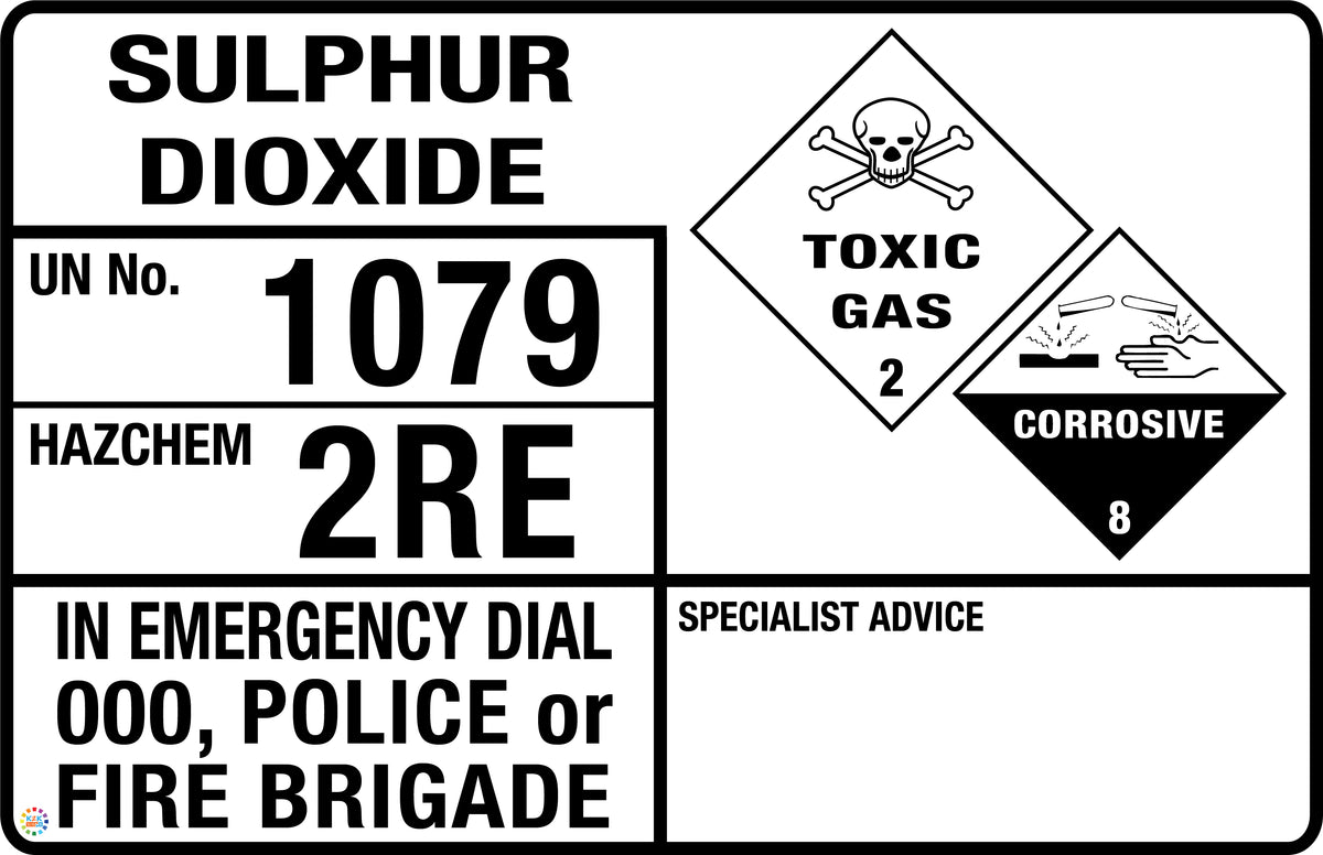 Sulphur Dioxide Sign | K2K Signs Australia