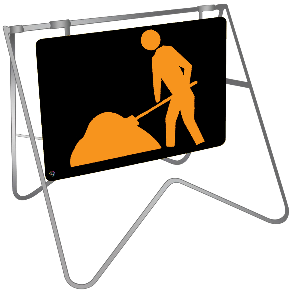 Symbolic Worker - Workman Ahead - Swing Stand & Signage | K2K Signs ...