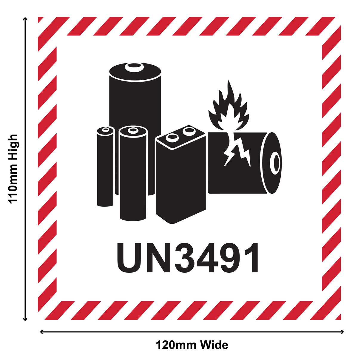 Lithium Battery Mark Labels UN 3491 | K2K SIGNS – K2K Signs