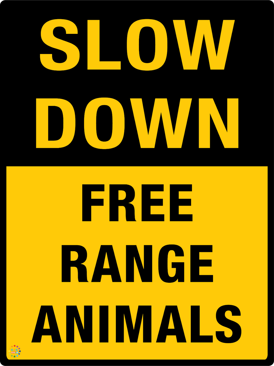 Free Range Animals Sign | K2K Signs Australia