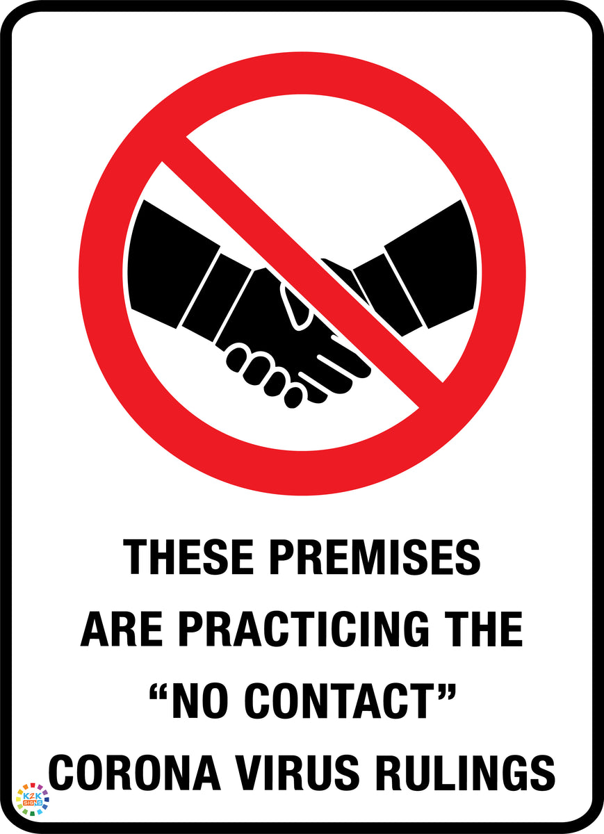 No Contact No Hand Shake Sign – K2K Signs