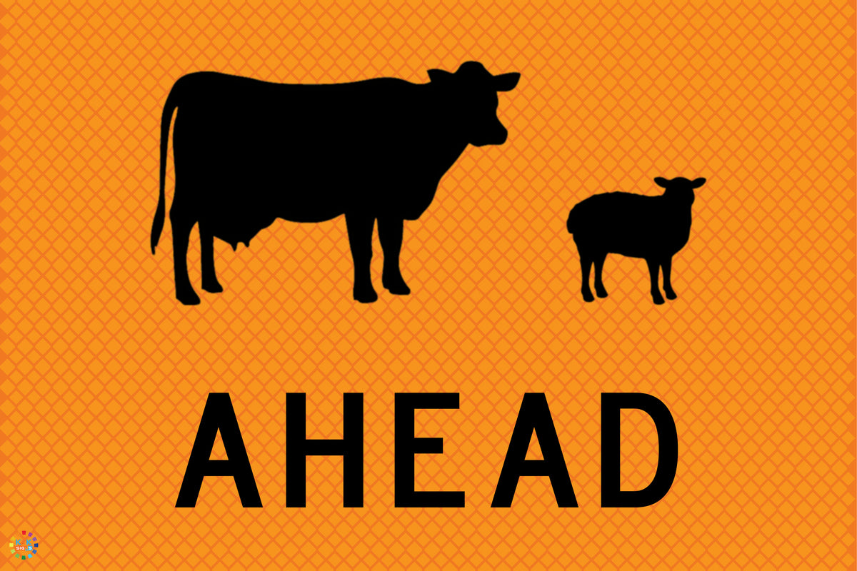 Cattle Ahead - Multi Message Temporary Road Traffic Sign | K2K Signs ...