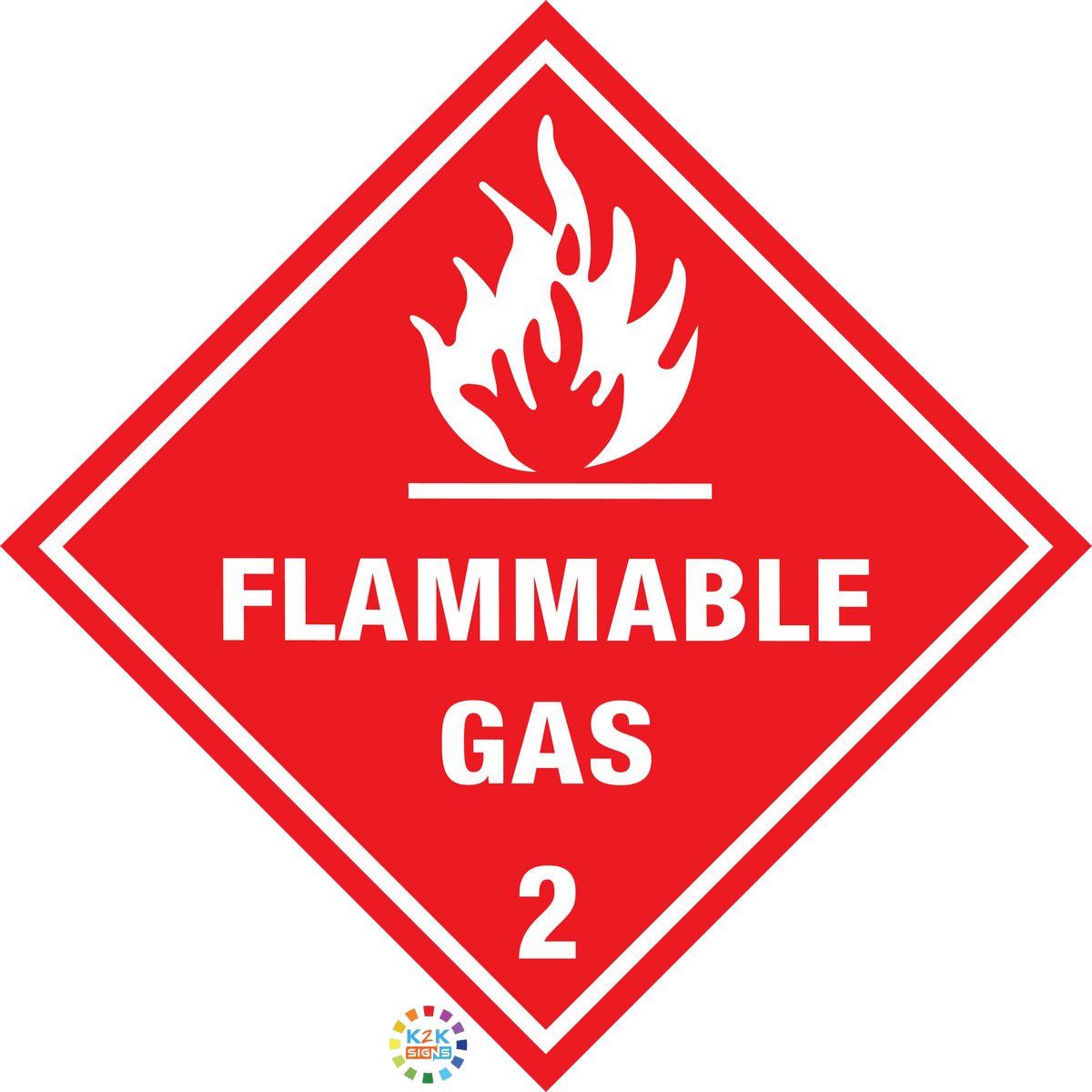 Class 2 Flammable Gas Sign | K2K Signs Australia