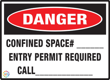 Confined Space - Entry Permit Required Sign | K2K Signs Australia