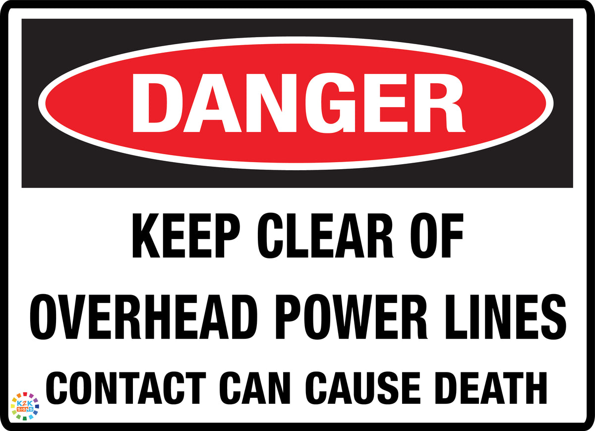 Overhead Power Lines Sign | K2K Signs Australia