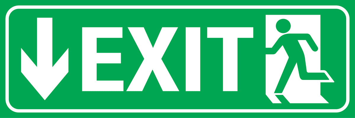 Down Arrow Exit Symbol Sign | K2K Signs Australia