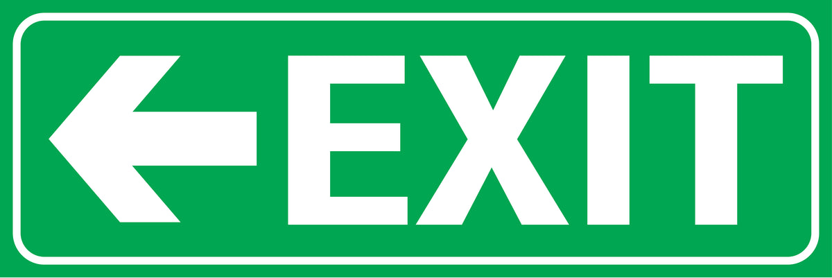 Left Arrow Exit Sign | K2K Signs Australia