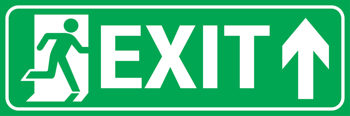 Exit Sign (Straight Arrow) | K2K Signs Australia