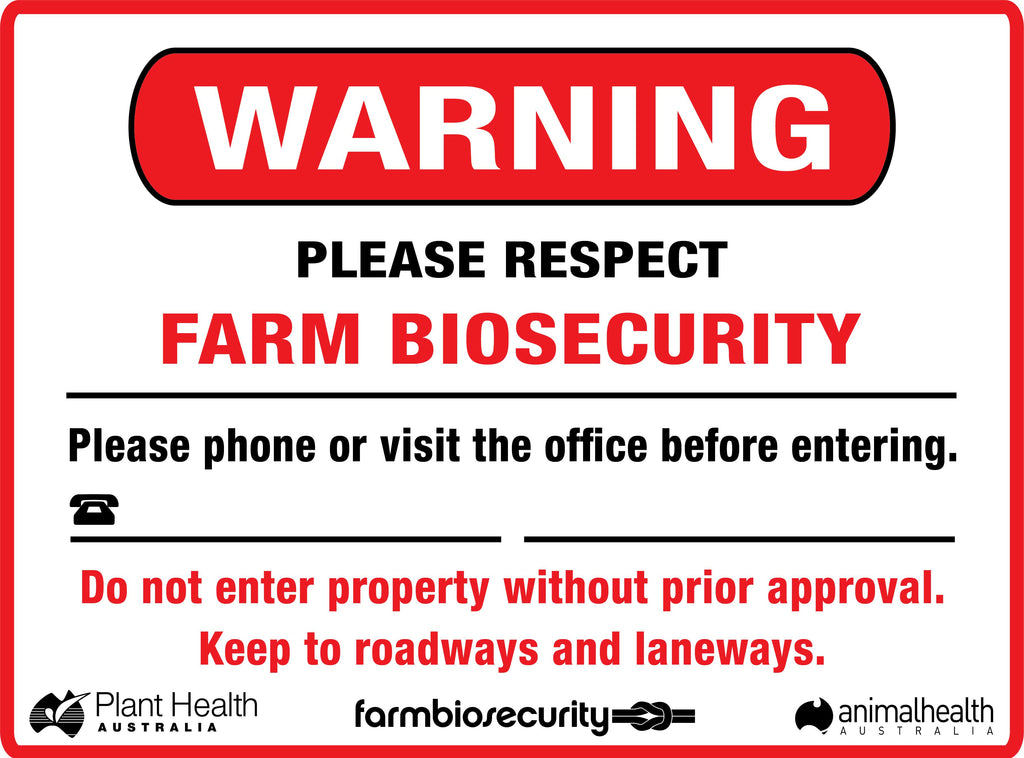 Farm Biosecurity Signs | K2K Signs Australia