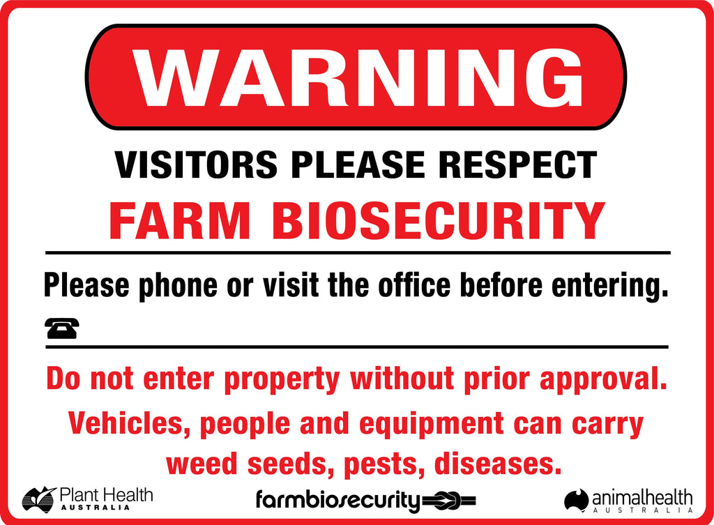 Farm Biosecurity Signs | K2K Signs Australia