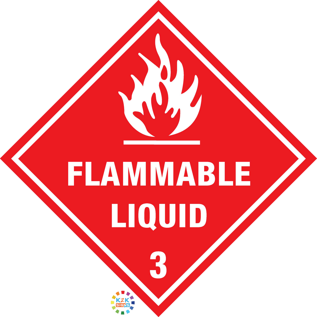 Flammable Liquid 3 Sign | K2K Signs Australia