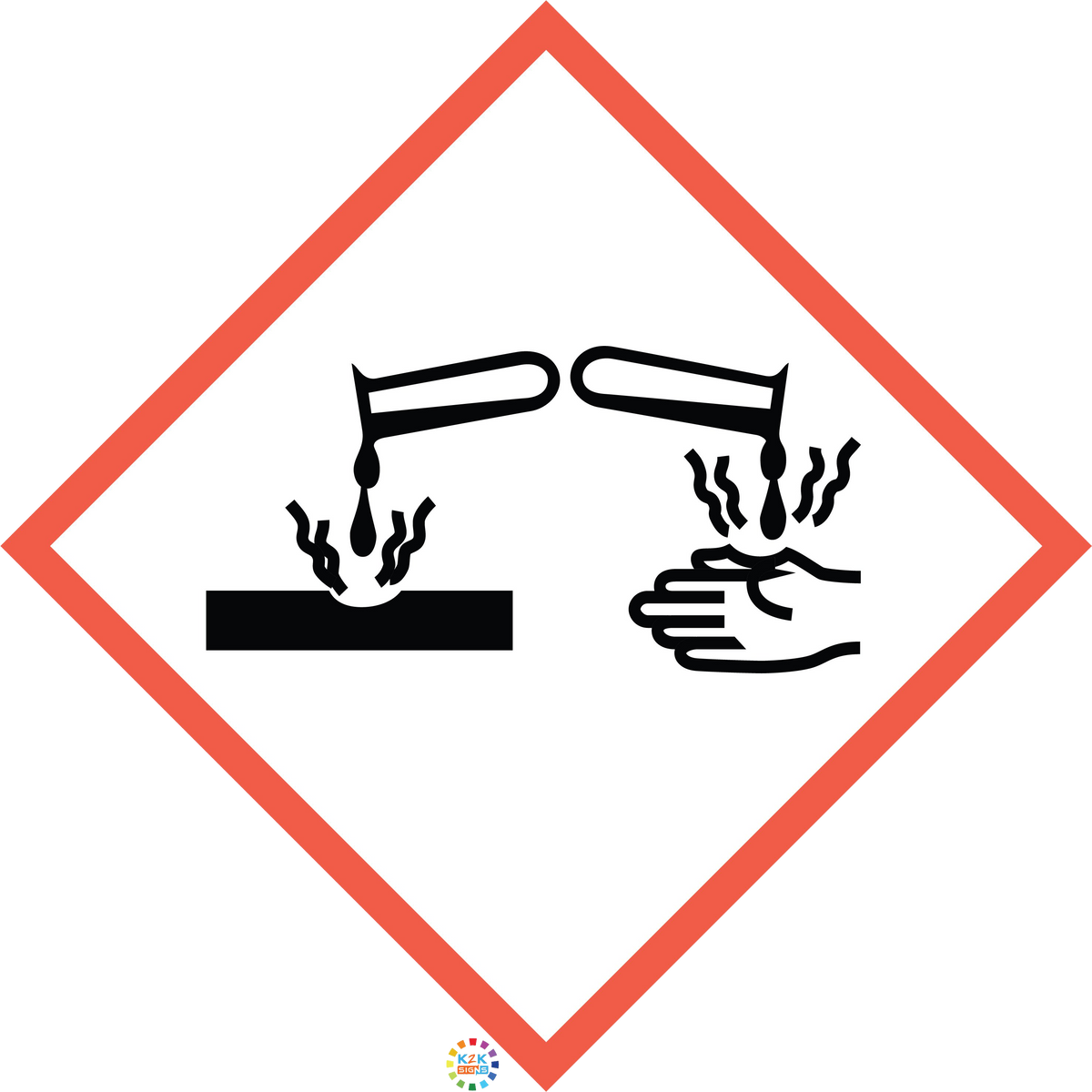 Corrosive - GHS Sign | K2K Signs Australia