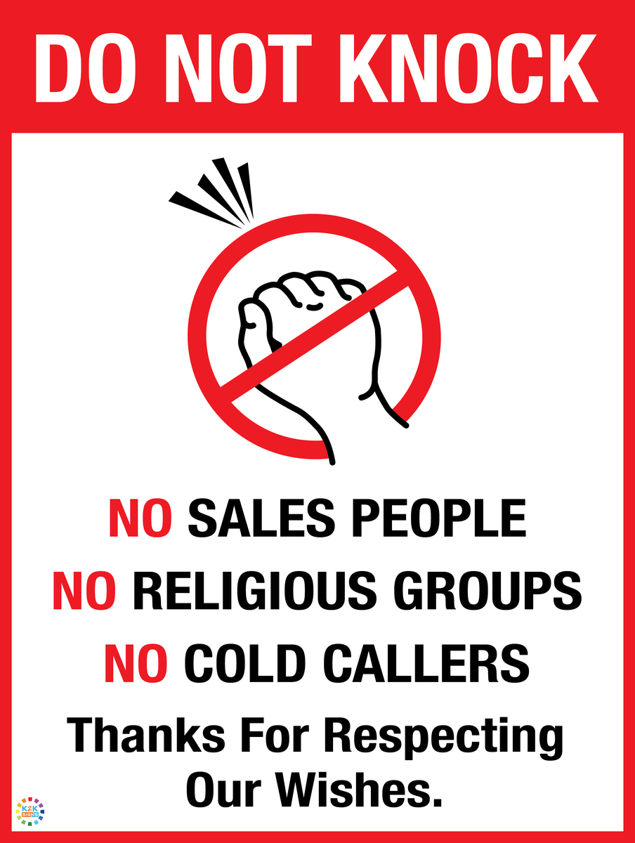 Do Not Knock Sign | K2K Signs Australia