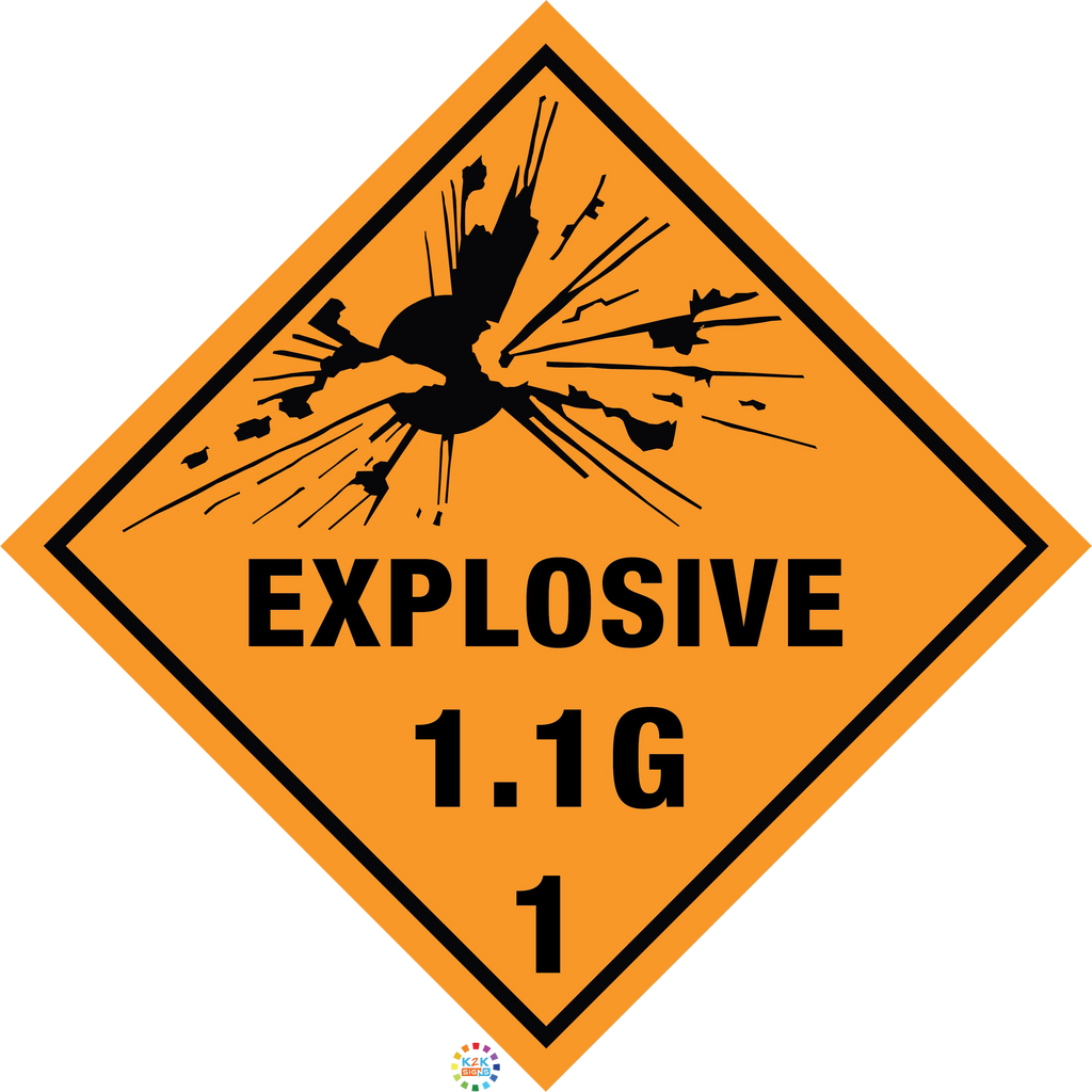 Class 1 Explosive 1.1G Hazchem Sign – K2K Signs