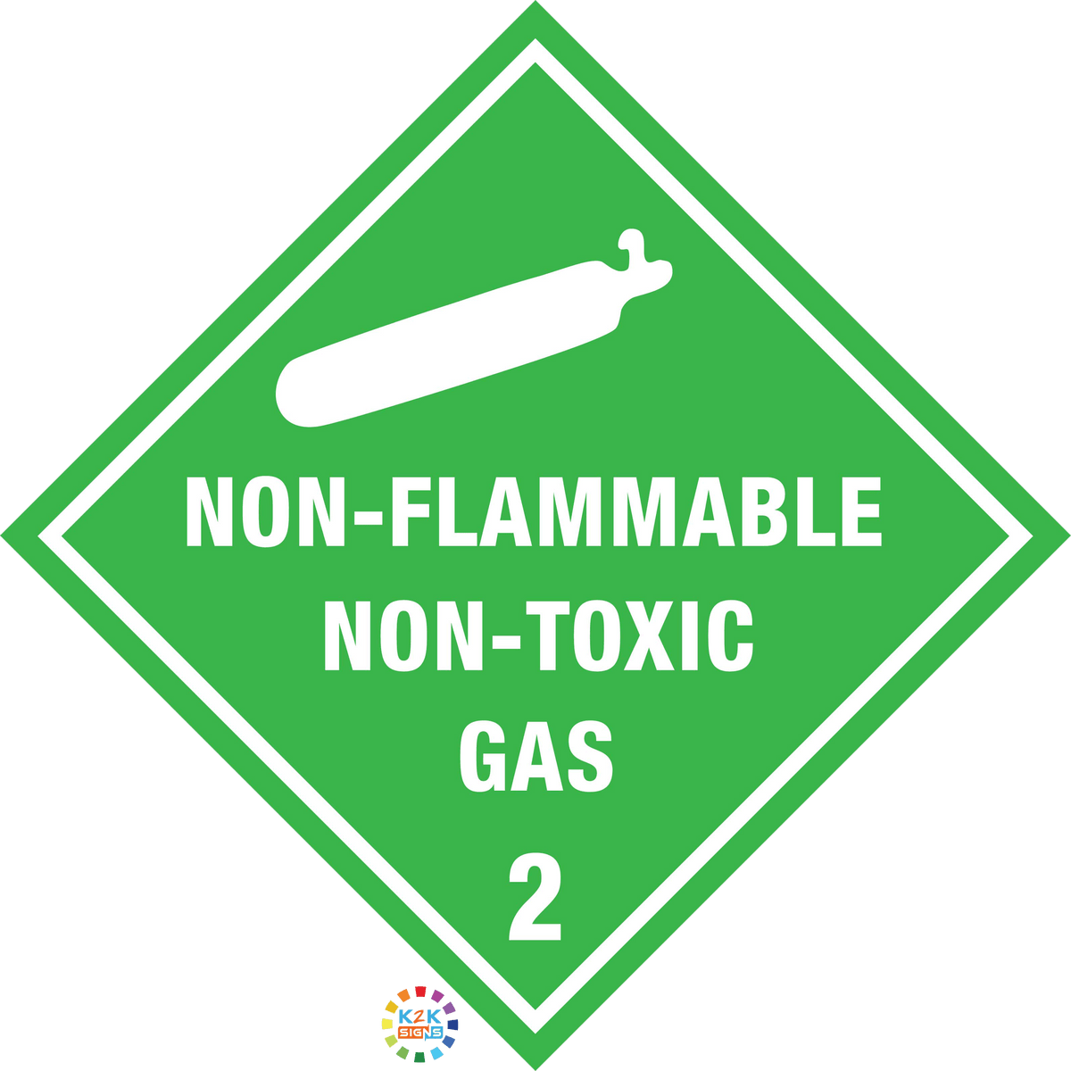 Class 2 Non-Flammable Non-Toxic Gas Sign | K2K Signs Australia