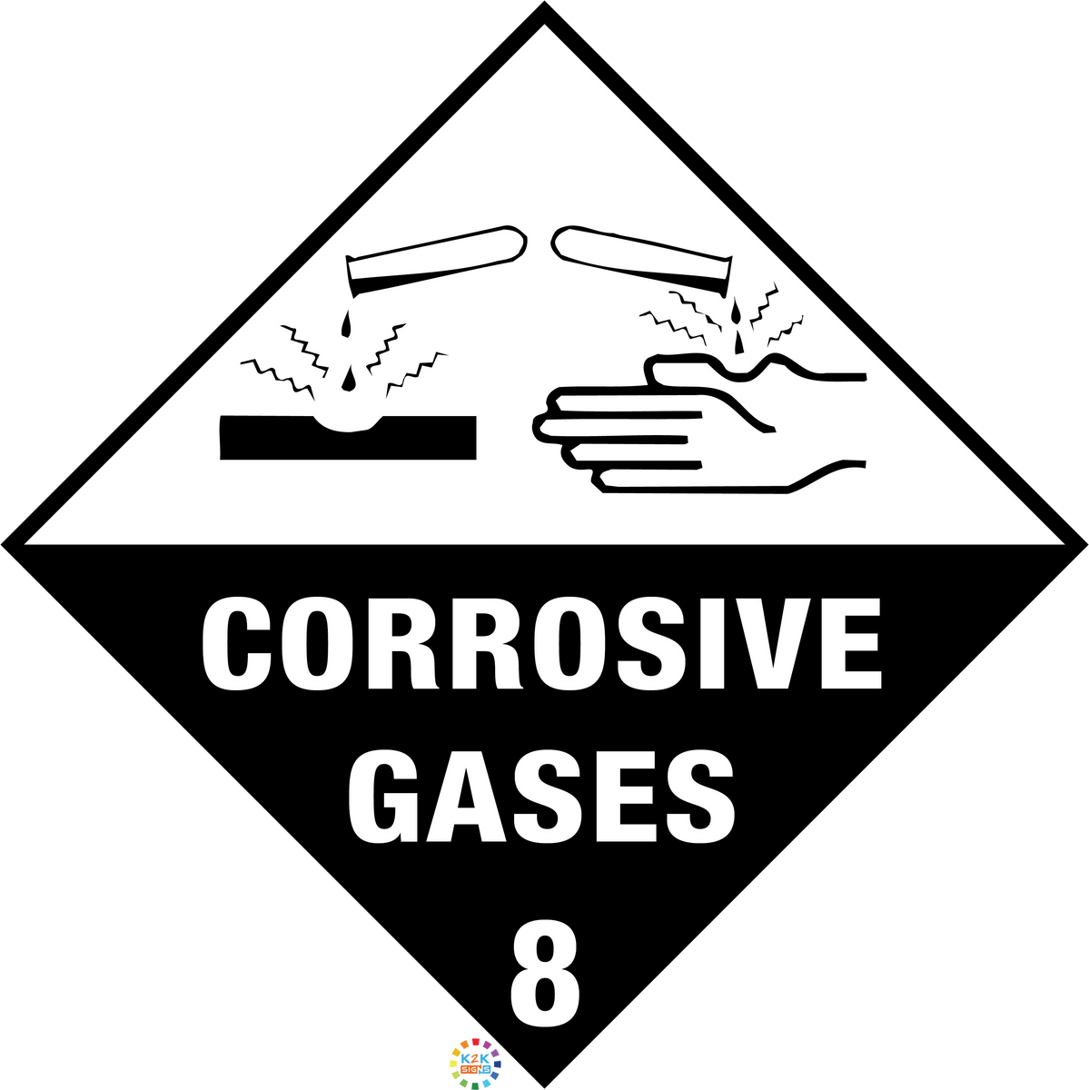 Class 8 Corrosive Gases Hazchem Sign – K2K Signs