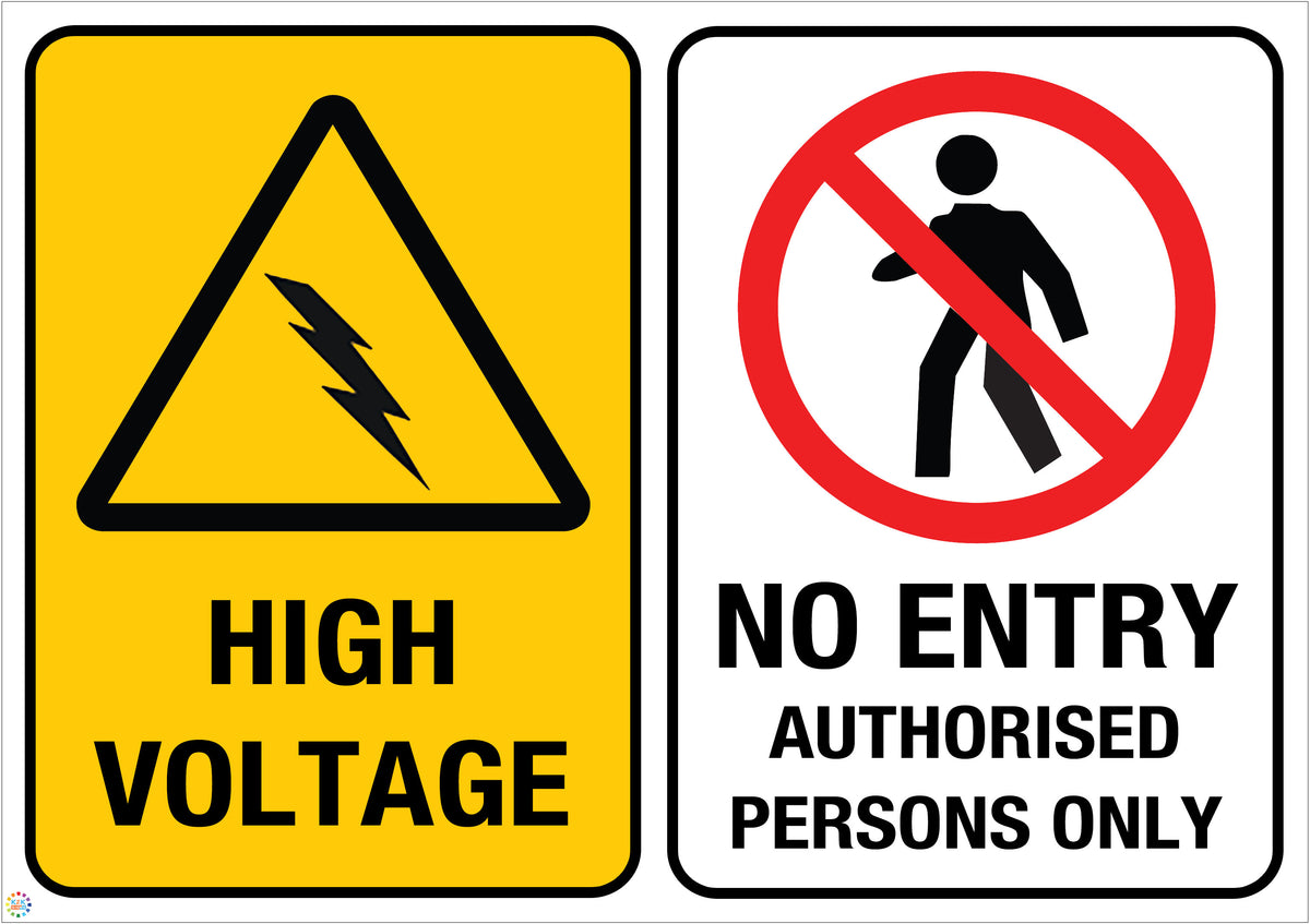 High Voltage - No Entry Authorised Persons Only Sign | K2K Signs Australia