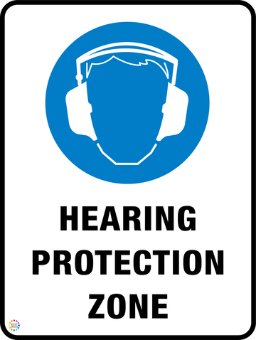 Hearing Protection Zone Sign | K2K Signs Australia
