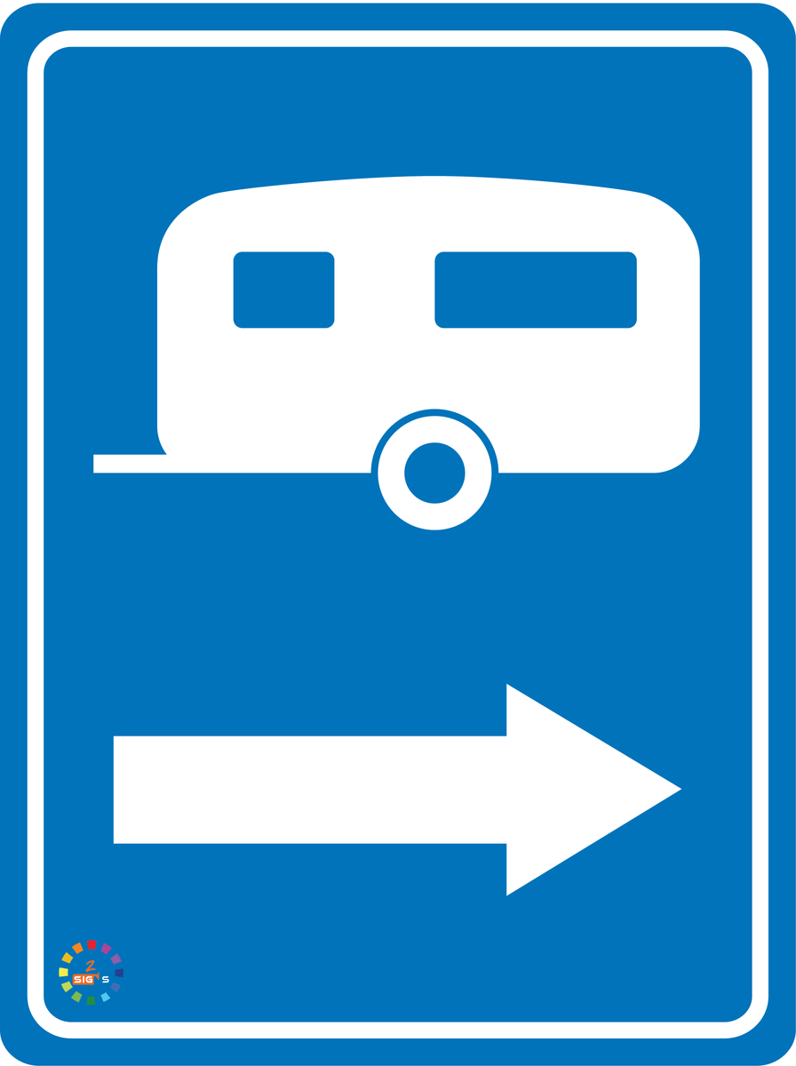 Caravan Parking - Right Arrow Sign | K2K Signs Australia