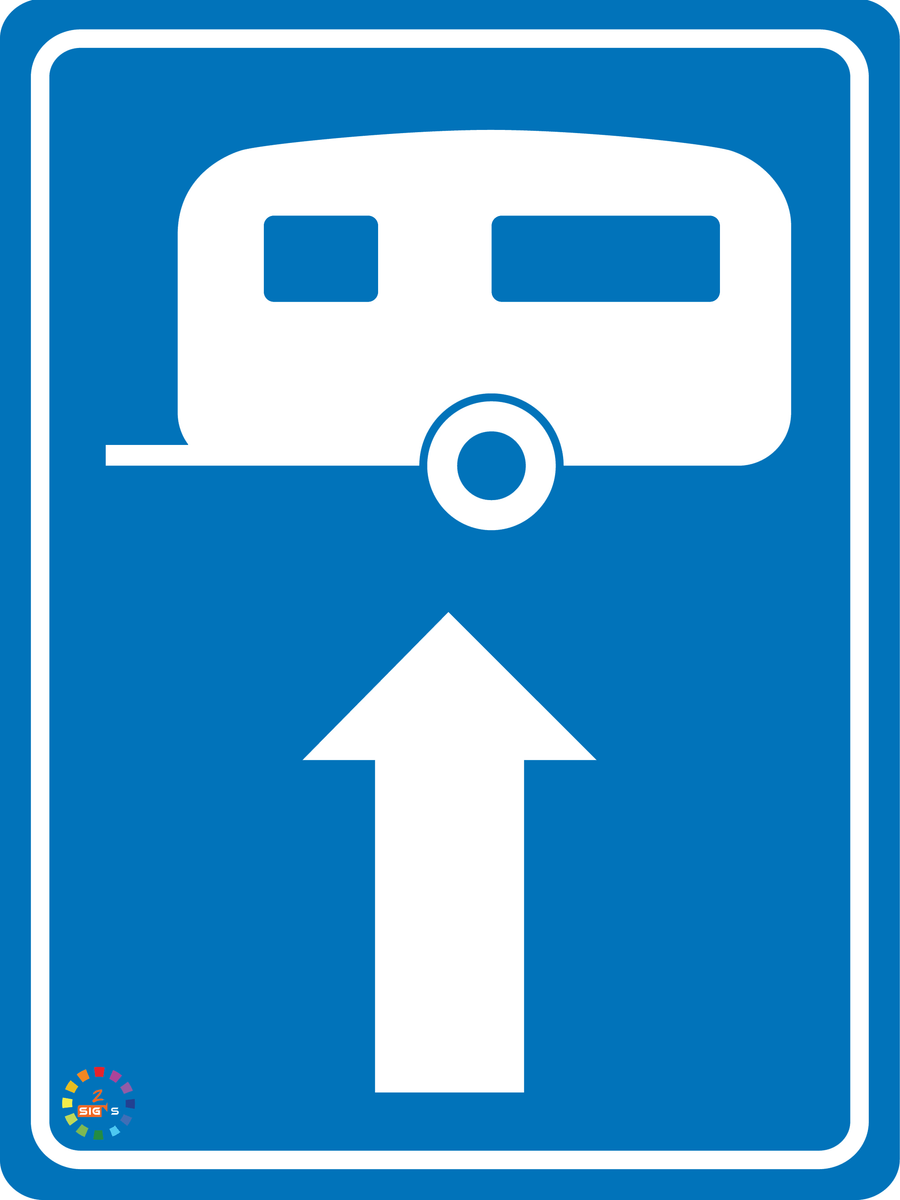 Caravan Parking Image - Straight Arrow Sign | K2K Signs Australia