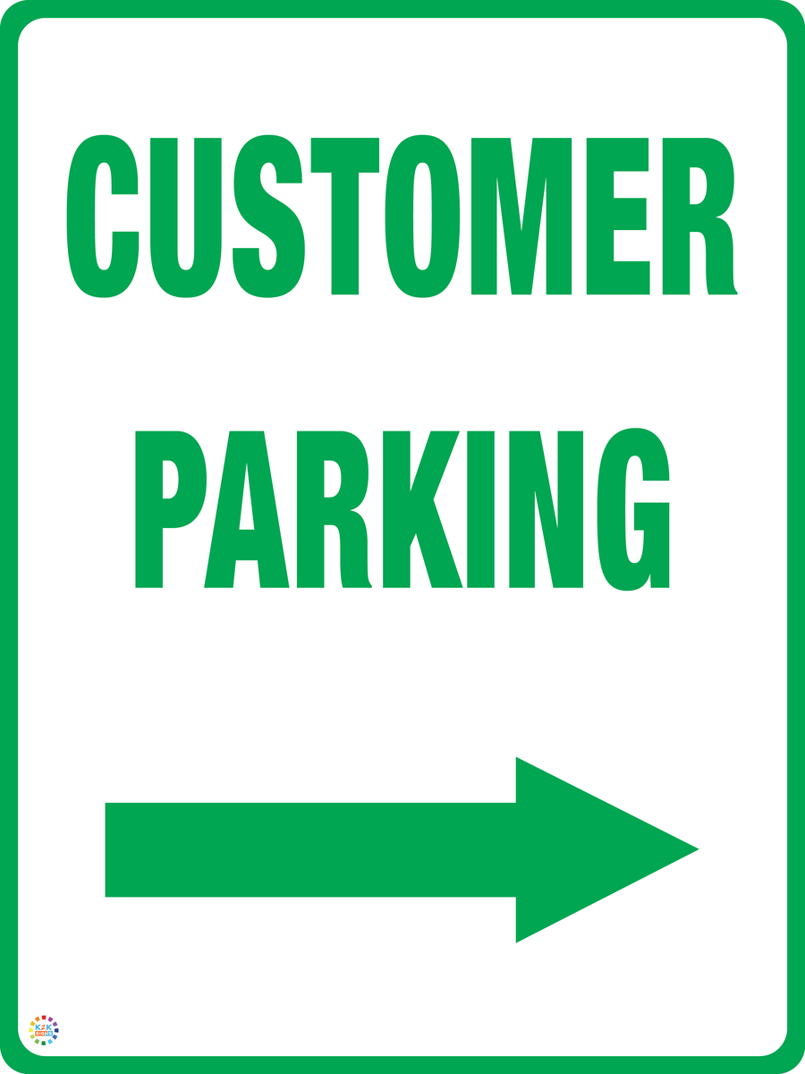 Customer Parking (Right Arrow) | K2K Signs Australia
