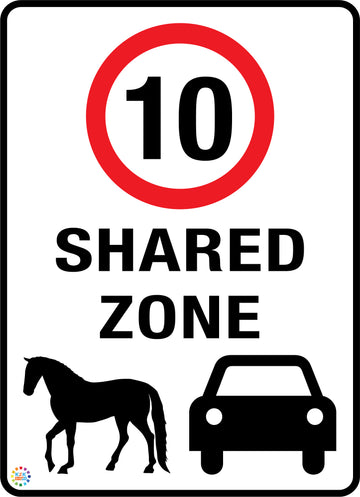Speed Limit 10 - Shared Zone Sign | K2K Signs Australia